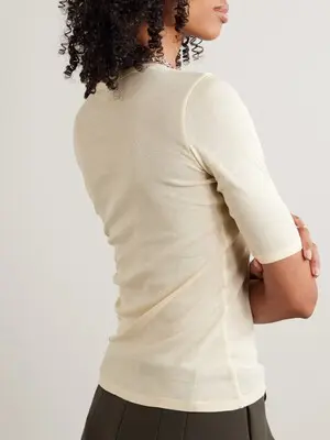 FLORE FLORE Anna Organic Cotton-jersey T-shirt - Neutrals