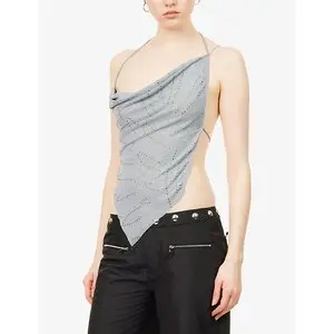 JADED LONDON Backless Cowl Mesh Top