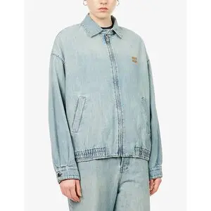Miu Miu Logo-embroidered Chambray Jacket