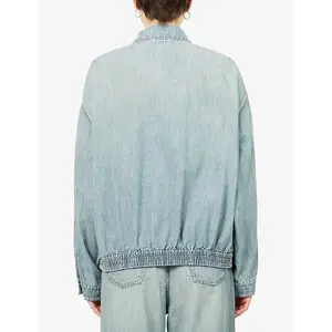 Miu Miu Logo-embroidered Chambray Jacket