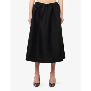 TOTEME Wool And Silk-blend Midi Skirt - Black