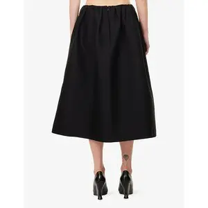 TOTEME Wool And Silk-blend Midi Skirt - Black