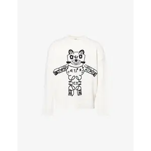 Loewe X Louis Wain Lucky Cat Wool Jumper - White/black