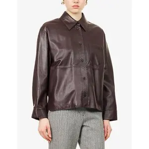 Max Mara Panelled Leather Shirt Jacket
