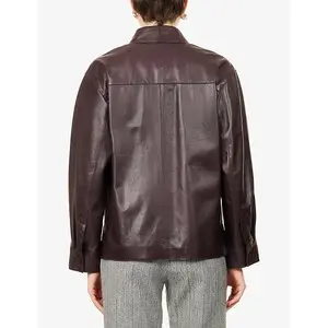 Max Mara Panelled Leather Shirt Jacket