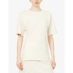 Khaite Allen Relaxed-fit Silk T-shirt - Cream