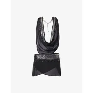 JADED LONDON Embellished Chiffon Mini Dress