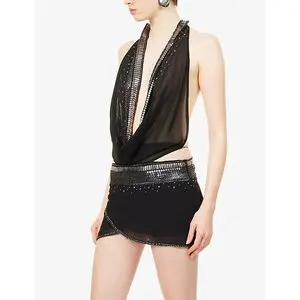 JADED LONDON Embellished Chiffon Mini Dress