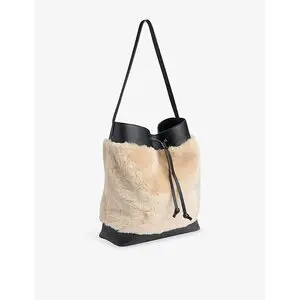Whistles Sasha Shearling And Leather Tote Bag - Multi-coloured
