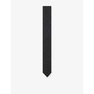Hugo Stripe-pattern Silk-jacquard Neck Tie - Black