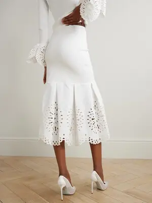 Simkhai Cotton-blend Guipure Lace Midi Skirt
