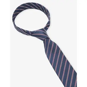 Hugo Stripe-pattern Silk Tie - Open Blue