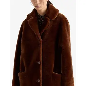 Prada Shearling Midi Coat