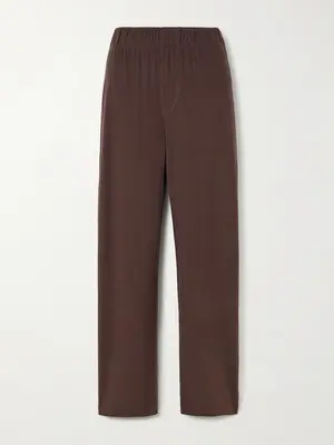 Eterne Lounge Ribbed Straight-leg Pants - Brown