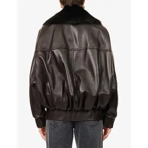 Khaite Daemon Faux-fur Collar Leather Jacket