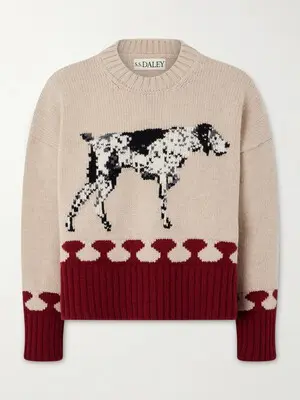 S.S.DALEY Intarsia-knit Wool Sweater