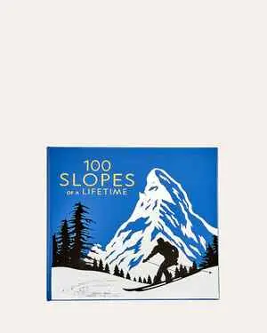 GRAPHIC IMAGE 100 Slopes Of A Lifetime: The World's Ultimate Ski And Snowboard Destinations" Leather-bound Book Gordy Megroz - Blue