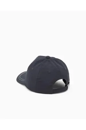 Emporio Armani Nylon And Silk Blend Baseball Cap - Navy
