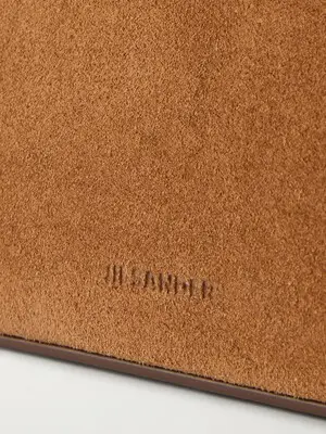 JIL SANDER Small Leather-trimmed Suede Shoulder Bag - Brown