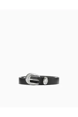 Emporio Armani Embossed Leather Belt - Black
