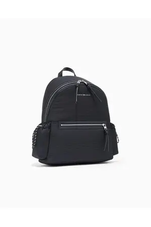 Emporio Armani Nylon Backpack With Monogram Lettering