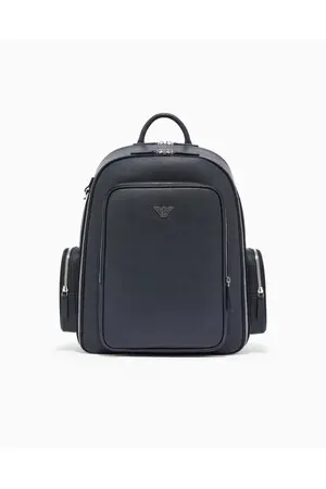 Emporio Armani Asv Regenerated Saffiano Backpack - Black
