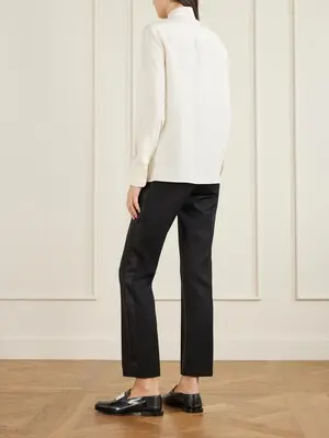Givenchy Pussy-bow Draped Silk Blouse - Neutrals