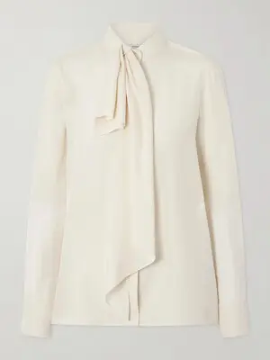 Givenchy Pussy-bow Draped Silk Blouse