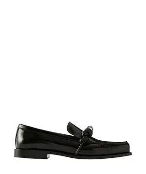 JIL SANDER Knot-detailed Leather Loafers - Black