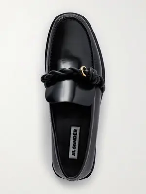 JIL SANDER Knot-detailed Leather Loafers - Black