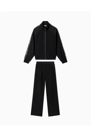 EA7 Logo Series Stretch Modal Blend Tracksuit - Black