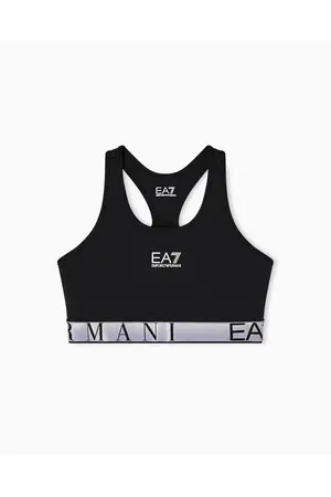 EA7 Sport Bra In Performance Technical Jersey - Black