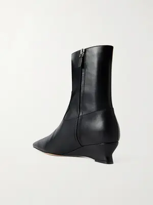 Le Monde Beryl Camille Leather Wedge Ankle Boots - Black