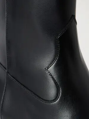 Le Monde Beryl Camille Leather Wedge Ankle Boots - Black