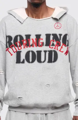 ROLLING LOUD Rl Touring Crew Distressed Pullover Hoodie