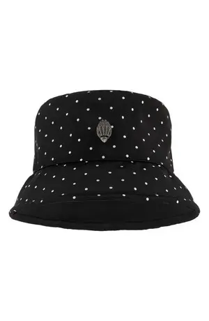 Kurt Geiger Studded Reversible Nylon Bucket Hat - Black