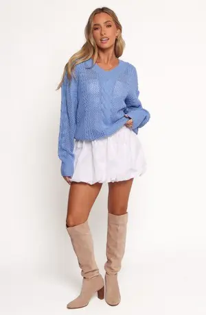 PETAL & PUP Open Stitch Crewneck Sweater