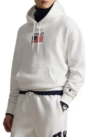 Polo Ralph Lauren Flag Fleece Pullover Hoodie - White