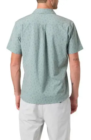 O'Neill Upf Slub Standard Short Sleeve Performance Button-up Shirt - Sage