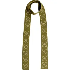 TBCO Merino Wool Flora Skinny Scarf - Olive Flora