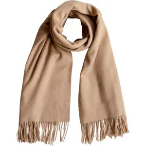 TBCO Lambswool Block Color Blanket Scarf Camel