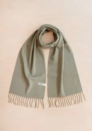 TBCO Lambswool Block Color Scarf - Olive