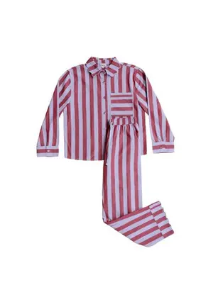 TBCO Cotton Long Sleeve Pajamas - Lilac Stripe