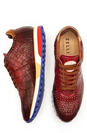 ZELLI ITALIA Rocco Croc-embossed Sneakers