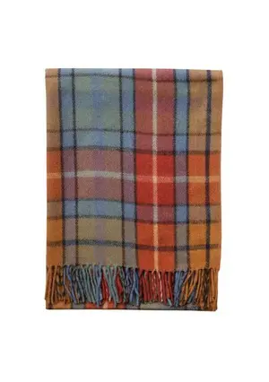 TBCO Recycled Wool Tartan Throw Blanket Buchanan Antique