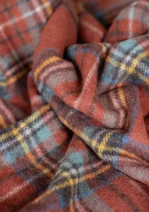 TBCO Recycled Wool Tartan Throw Blanket - Stewart Royal Antique