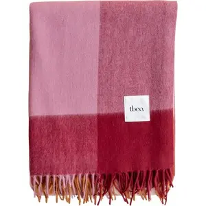 TBCO Lambswool Check Throw Blanket - Berry Frame Check