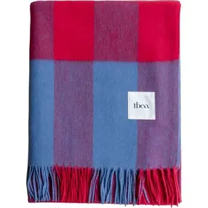 TBCO Lambswool Check Throw Blanket Red Modern Check