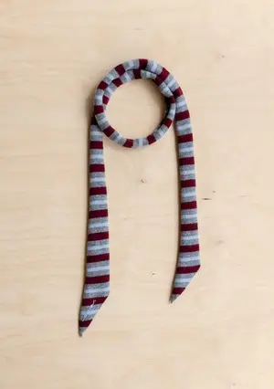 TBCO Merino Wool Neck Tie Scarf - Burgundy Stripe