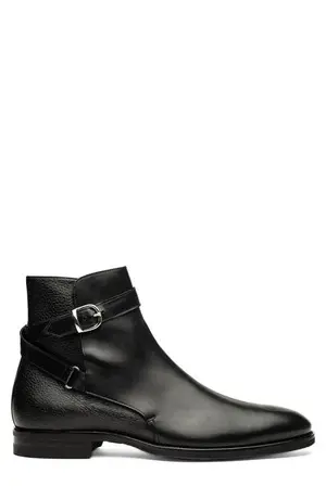 ZELLI ITALIA Jodhpur Buckle Strap Leather Boots - Black